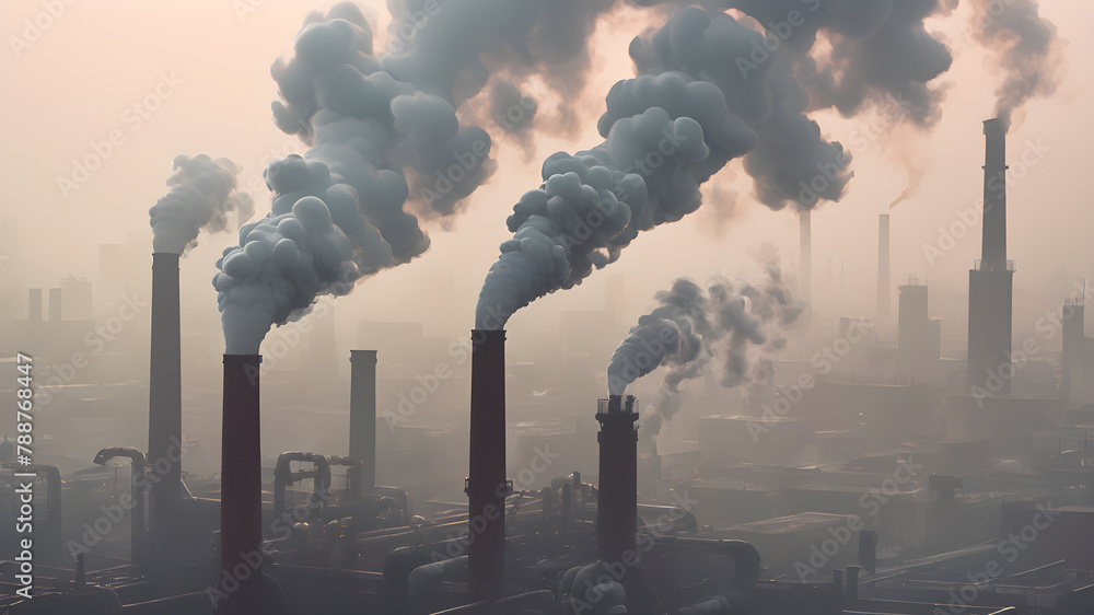 Smoke and air pollution. Pollution of the atmosphere. air pollution ...