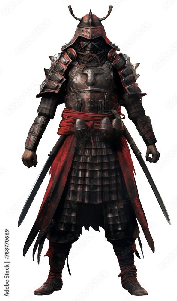full body Daimyo samurai PNG Japan ninja Warrior isolated on white and ...