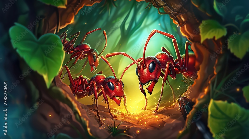 A colony of ants operates a thriving construction company, their ...