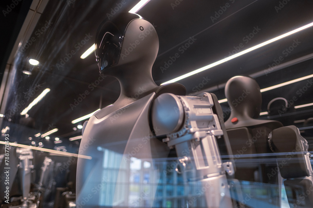 futuristic humanoid robot named Tesla Bot Optimus, designed by Tesla ...