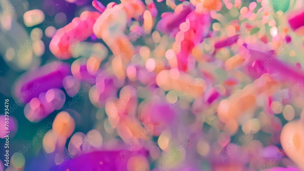 A close-up photo highlighting a cluster of red and yellow blood cells ...