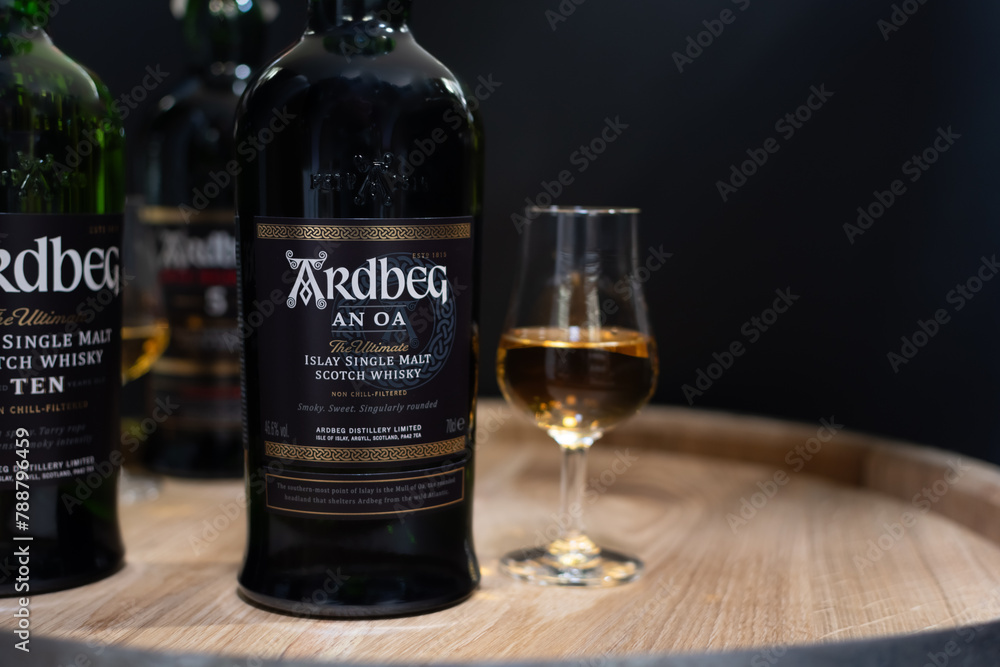 Bottle of Islay single malt scotch whisky Ardbeg The Ultimate with ...
