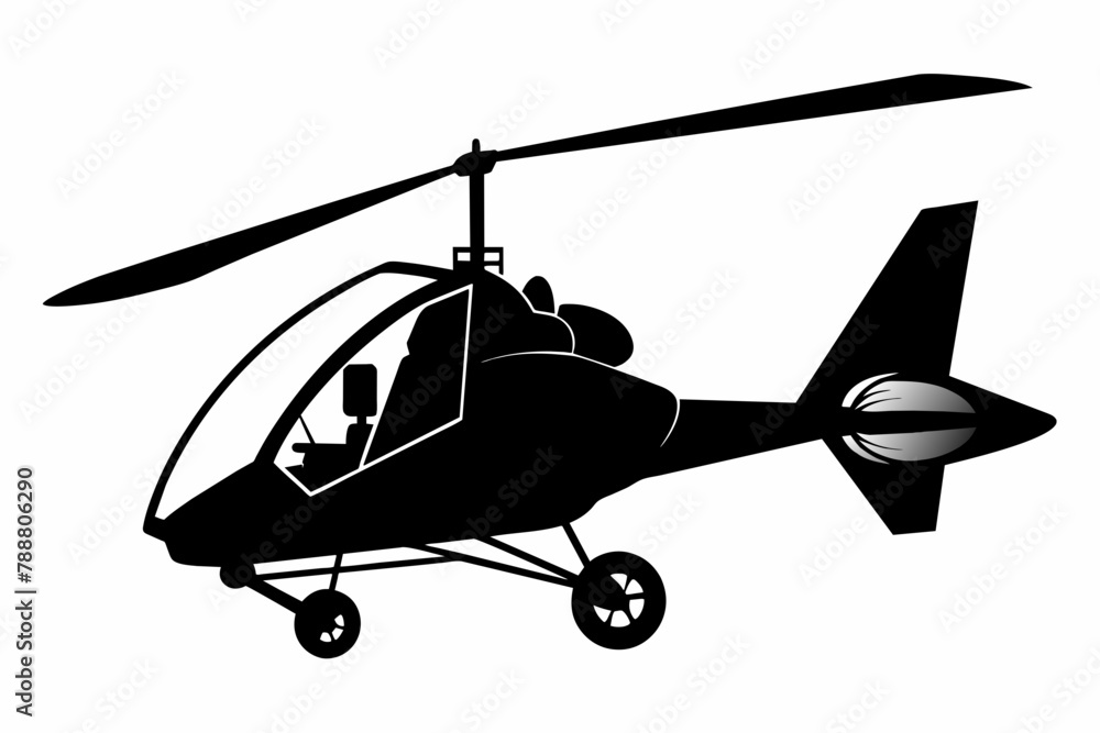 gyrocopter silhouette vector illustration Stock Vector | Adobe Stock