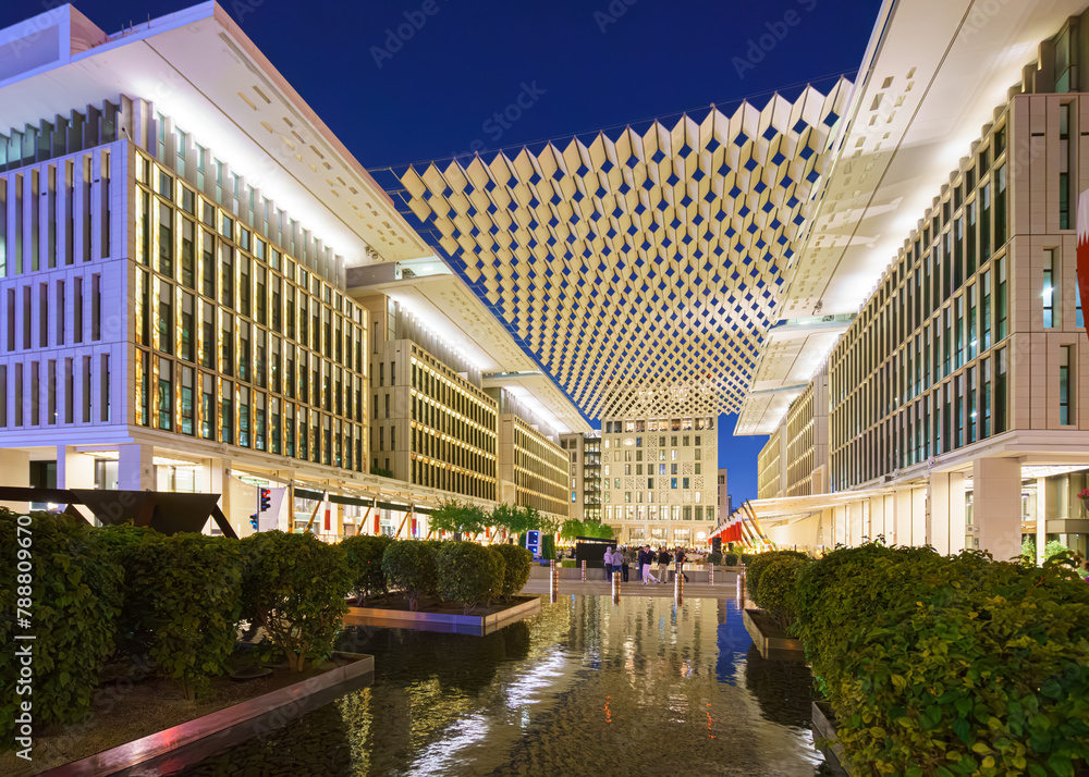 Doha, Qatar - Jan 06 2024, a panoramic view of Msheireb downtown ...
