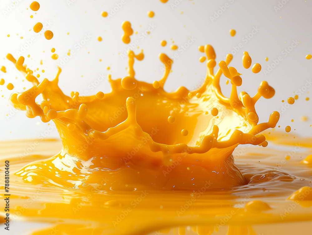 Yellow Juice Splash, Drop of Yellow Juice Falling, on Transparent ...