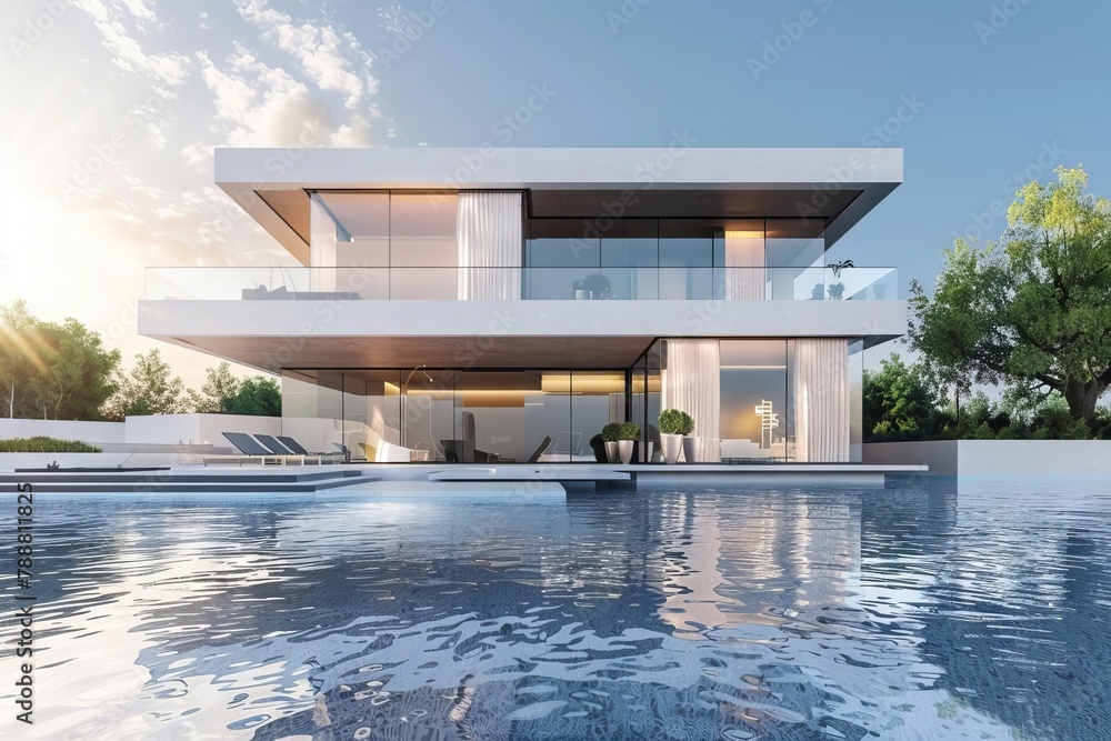 luxurious modern house with infinity pool stunning architecture and ...
