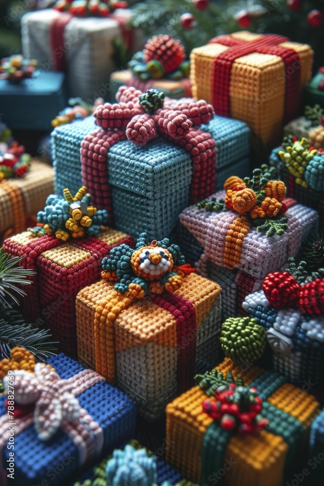 Explore a vibrant world where gift boxes embody pixel art characters ...