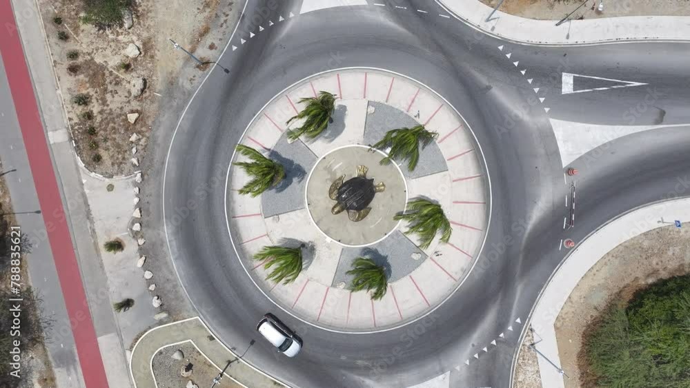 Amsterdam Manor Roundabout At Eagle Beach In Caribbean Netherlands ...