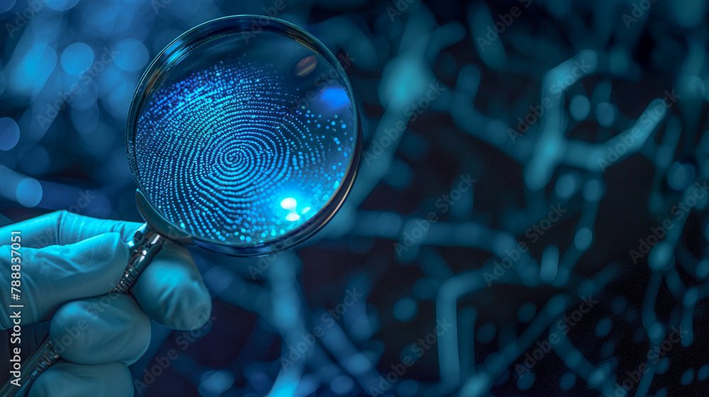 Crime Scene with Investigator Wearing Surgical Glove Viewing A ...