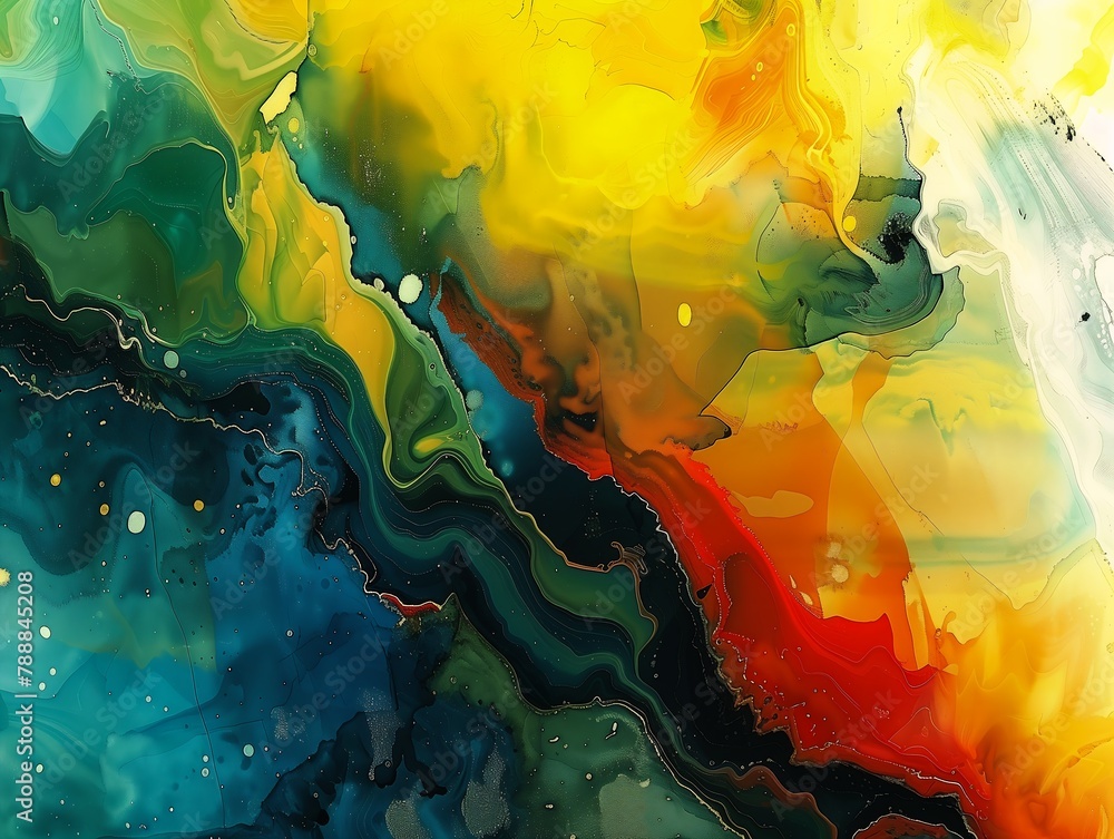 abstract fluid bifrost yellow blue album cover young color hues pouring ...