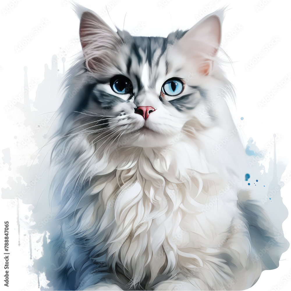 Watercolor Ragdoll, clipart Illustration, Generative Ai Stock ...