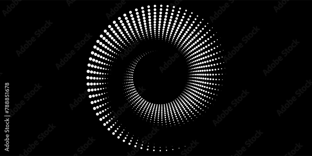 Halftone circular dotted frames set. Circle dots texture isolated on ...