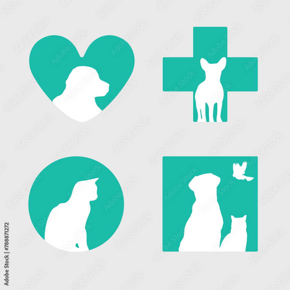 Iconos Web Medicina Veterinaria Logotipo Vector Original Stock Vector ...