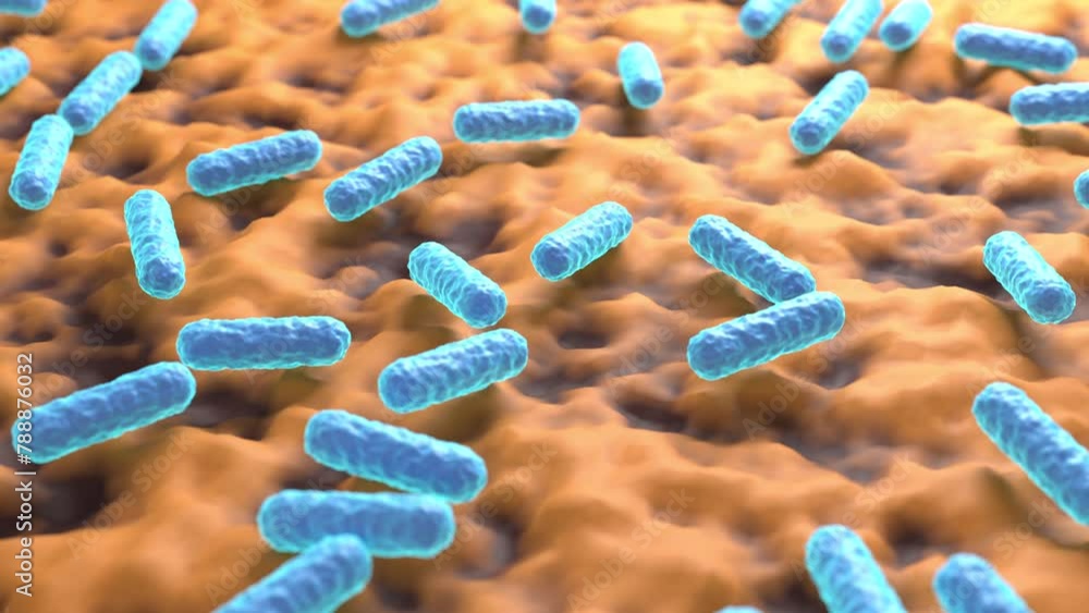 microbiology bacteria cells 3d animation. Can be used to represent the ...
