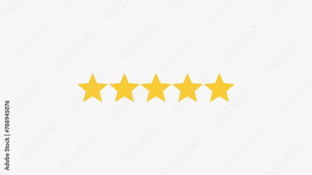 Vidéo Stock Star icon. Vector yellow isolated five stars. Customer ...