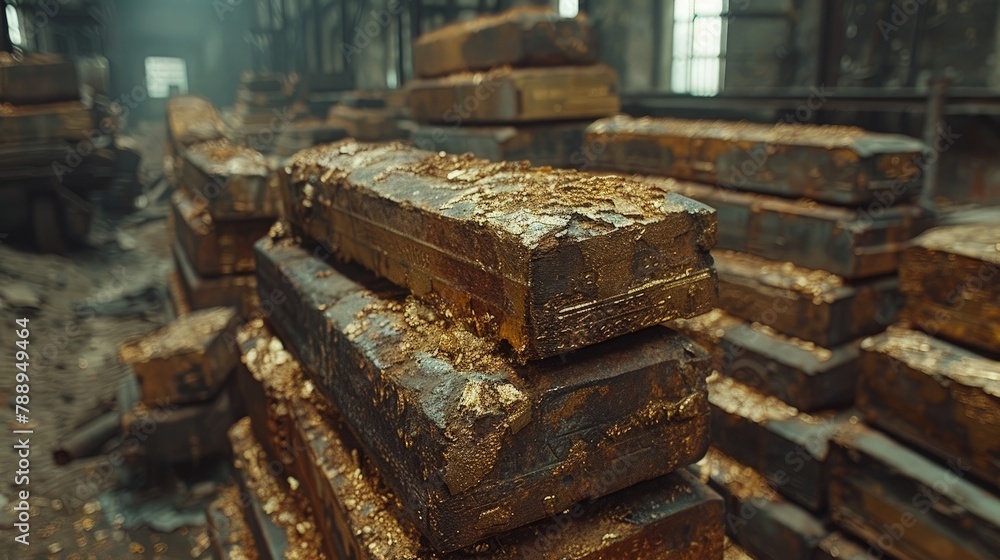 Uranium Stack. Piled of Uranium Ingots in Industrial Warehouse. Stock ...