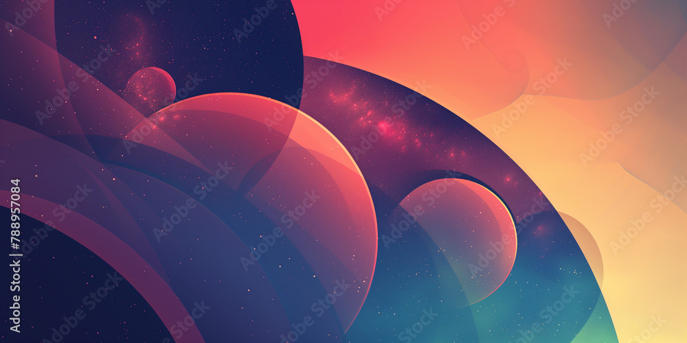 Construct an abstract representation of a galaxy using a minimalist ...