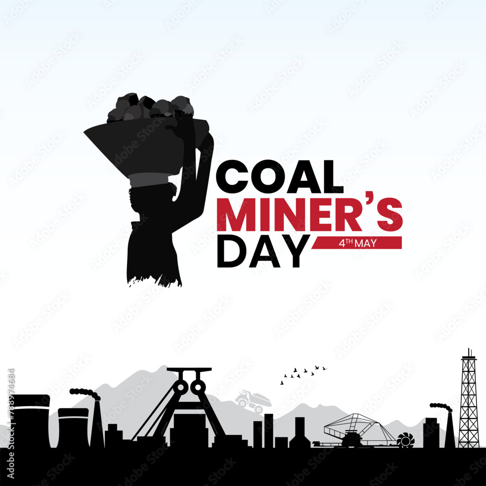 Coal Miners Day creative design idea concept. Coal Miners Day was held ...