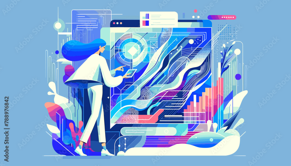 Large-scale language model AI (LLM) concept vector illustration. Stock ...