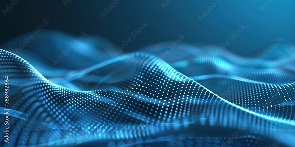 Digital network of interconnected nodes and lines, symbolizing the complexity, fluidity of AI ...