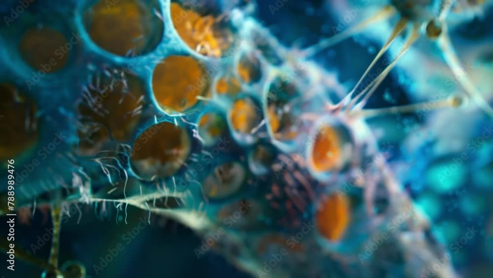 A microscopic image revealing the intricate structures of a plant cell ...