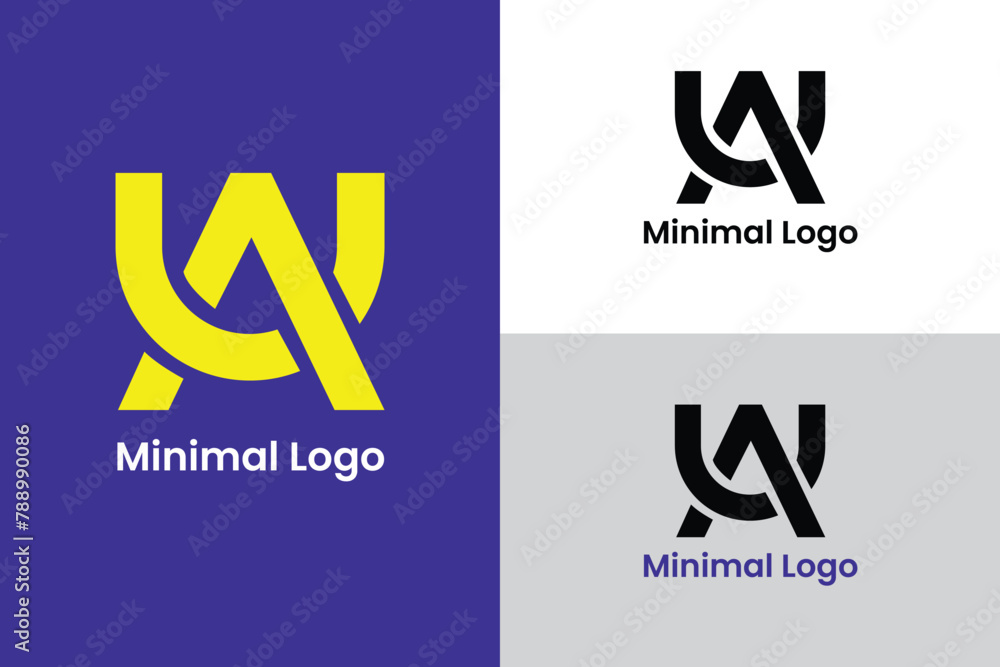 letter ua logo design concept, ua logo design, sleek, modern, fresh ...