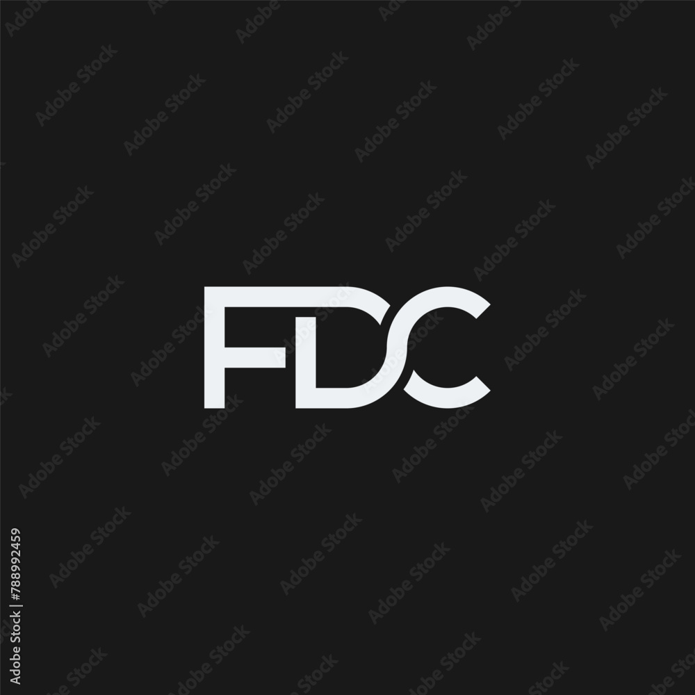 FDC lettering monogram logo interlocking style. Stock Vector | Adobe Stock
