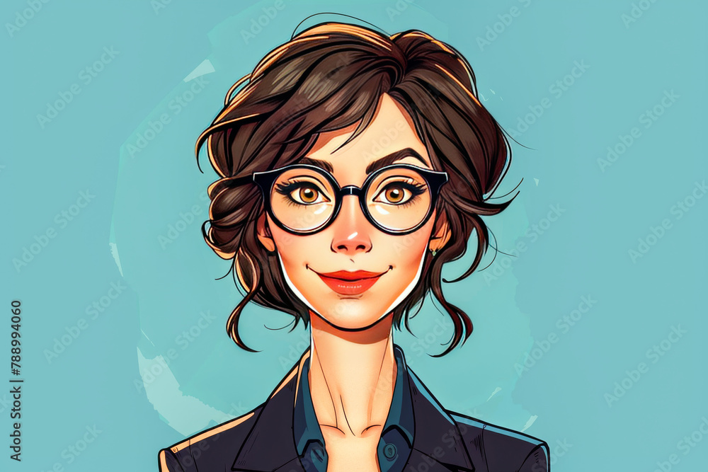 Cartoon Caricature of a Female Attorney. Generated Image. A digital ...