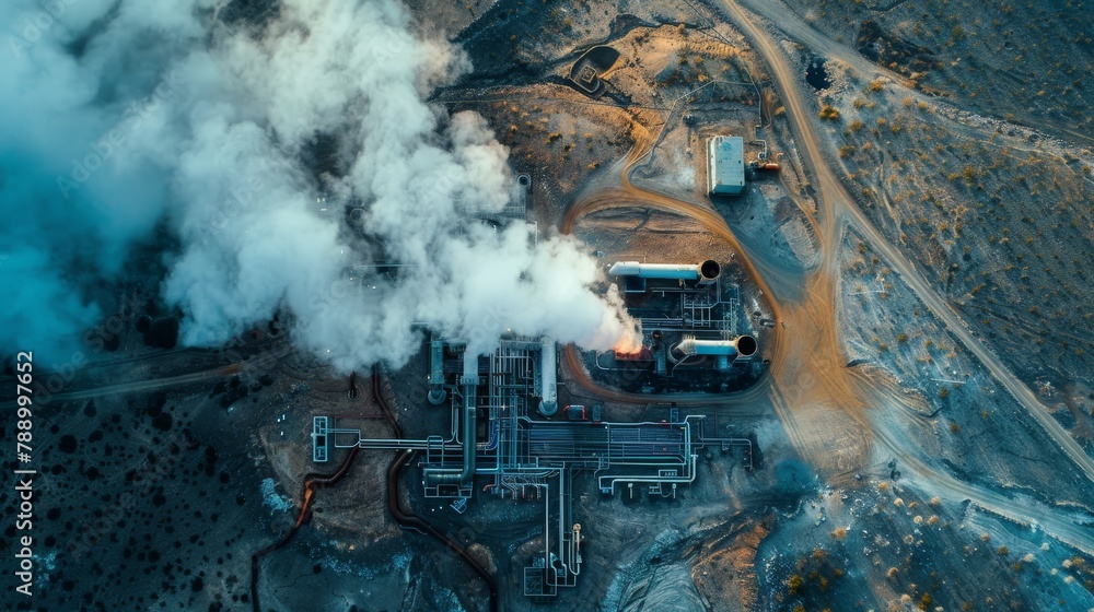 Energy Spark: A photo of a geothermal power plant harnessing energy from the Earths heat Stock ...