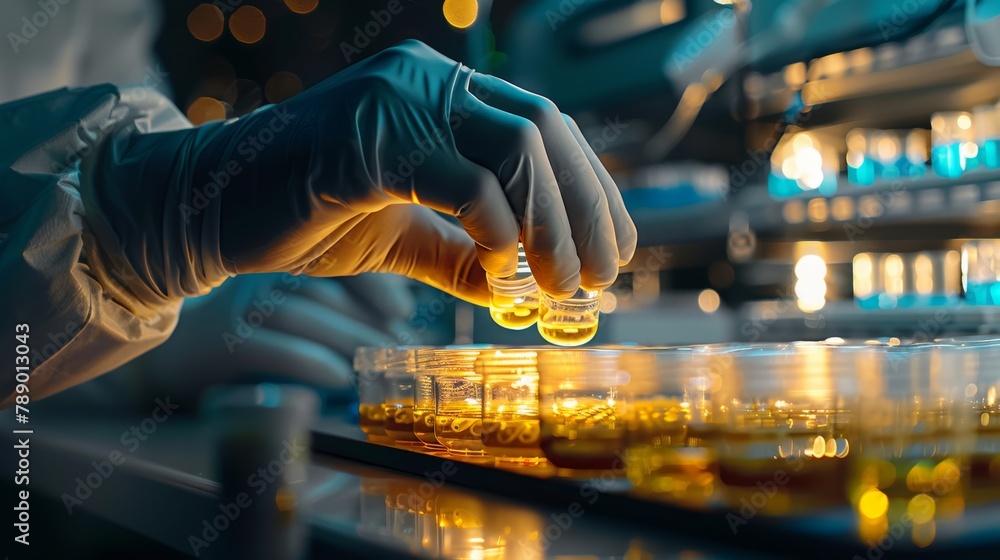 Scientific Analysis in Action: Microbiologist Observing Bacterial ...