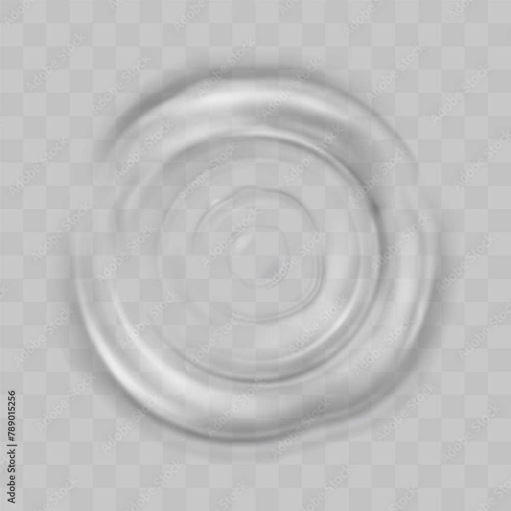 Water wave motion after drop effect with circle top view. Round sound ...