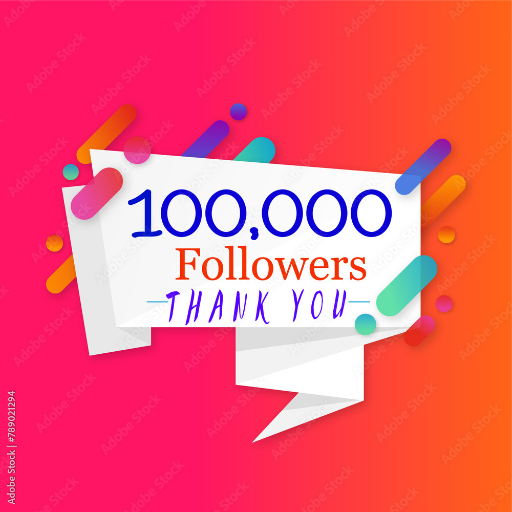 100k followers Thank You for Greeting social card: thank you, followers ...