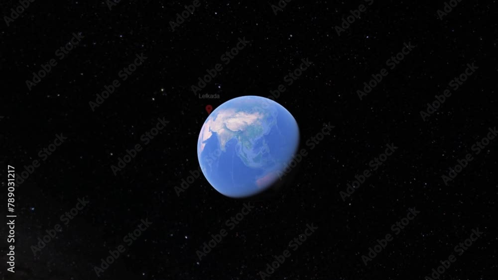 Lefkada Google Earth Map Graphics Animation, Ionian Sea Islands Greece ...