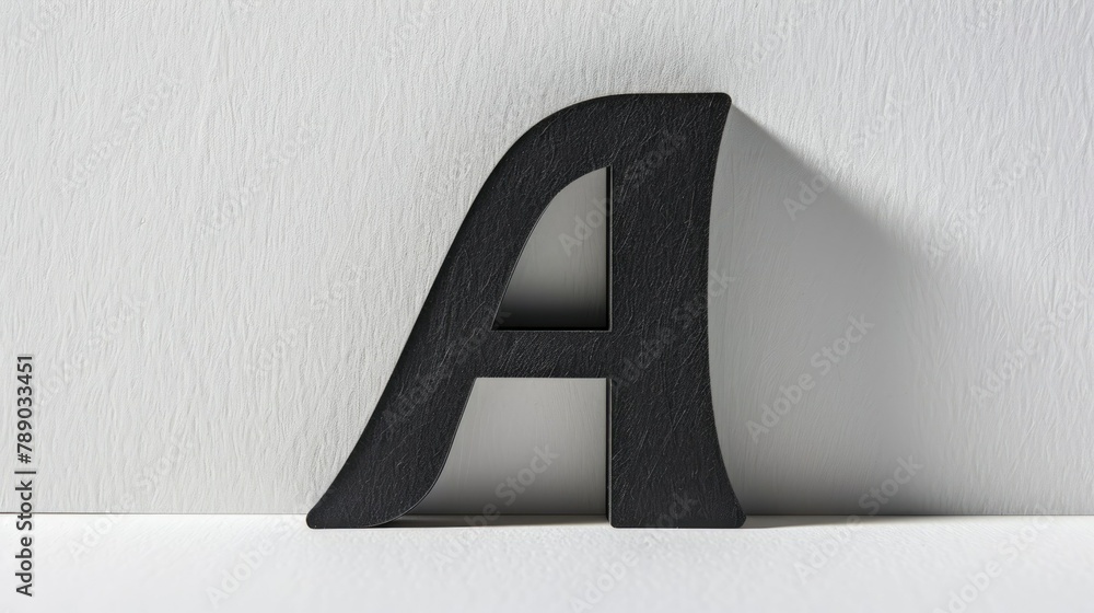 A black alphabet letter stands out against the white felt board ...