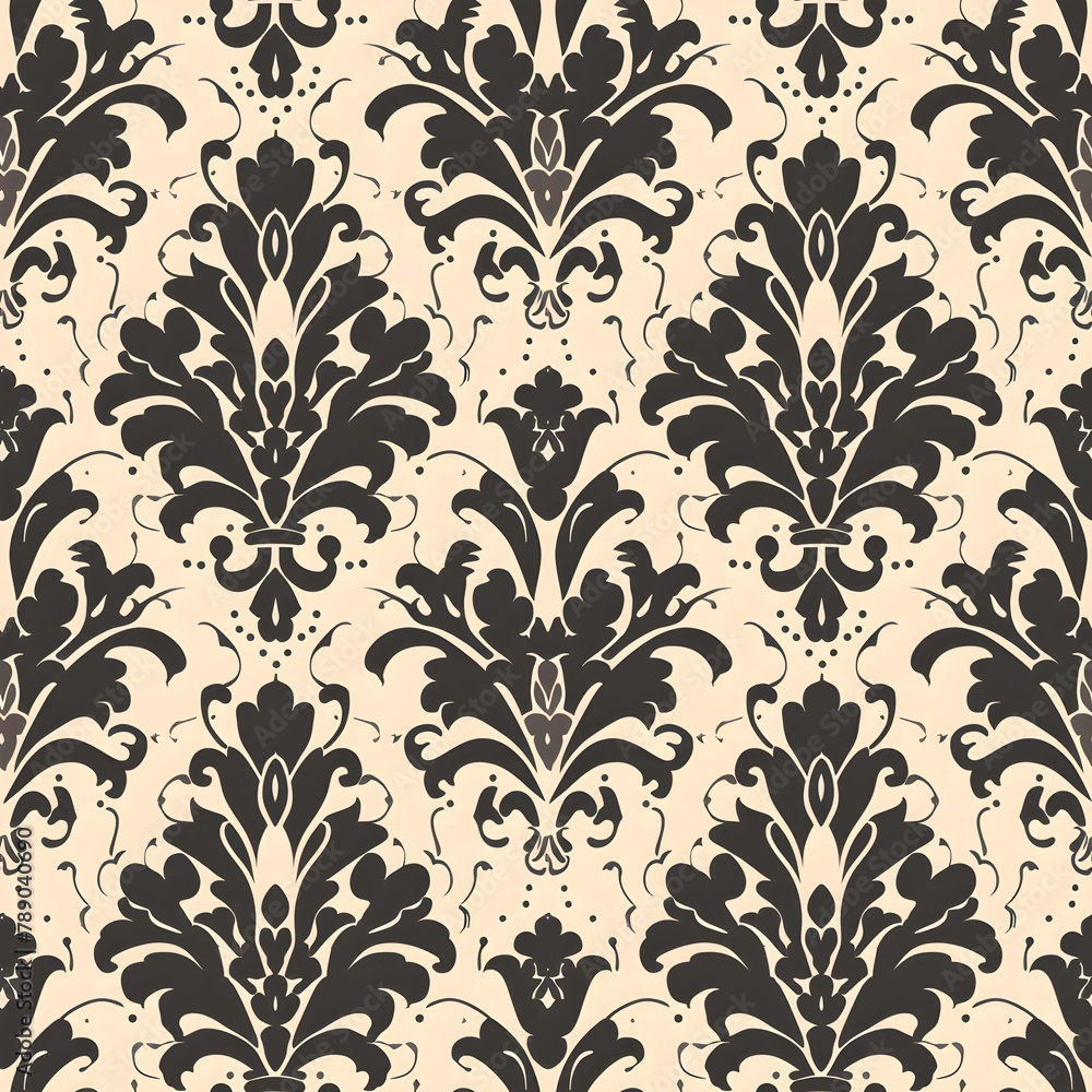 Vector damask seamless pattern background.pattern swatches included for ...