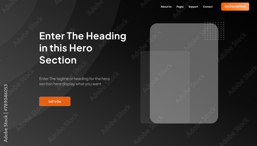 Landing Page Hero Section UI Design Stock Illustration | Adobe Stock