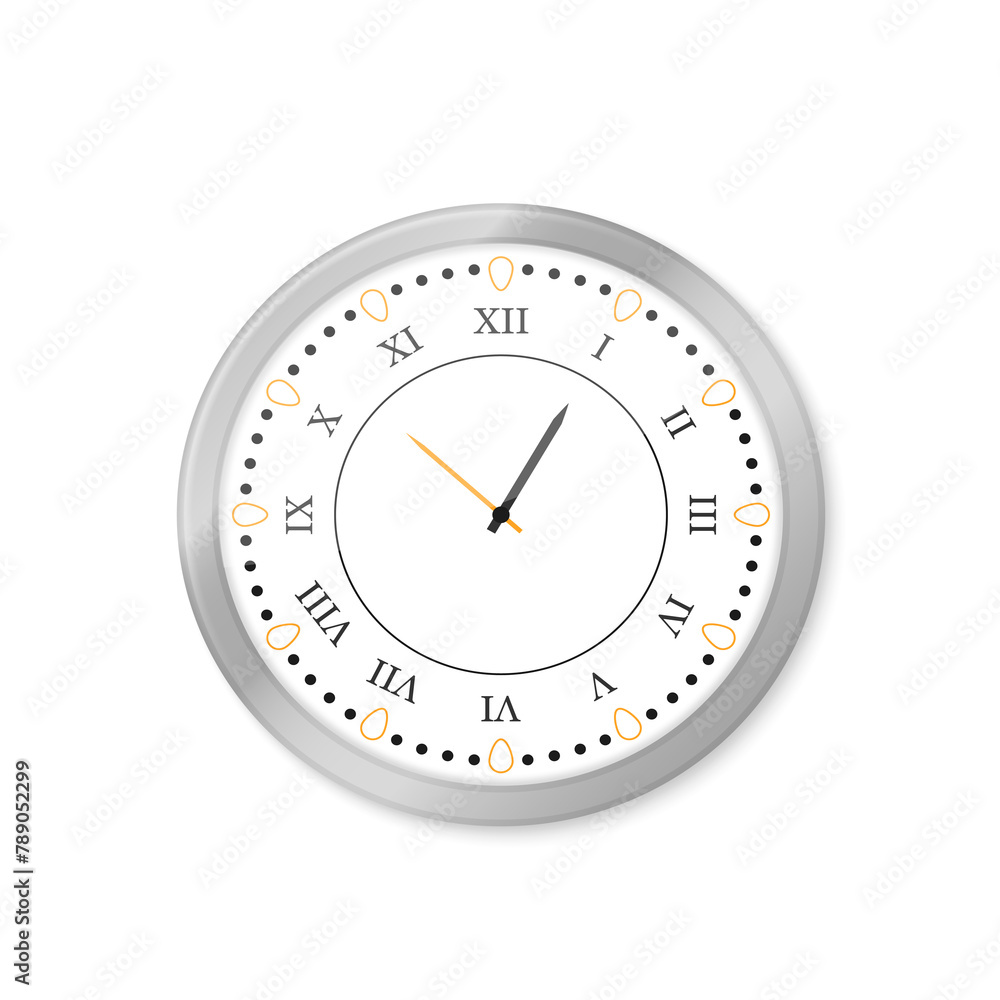 PNG, Modern white, black round wall clocks, black watch face and time ...