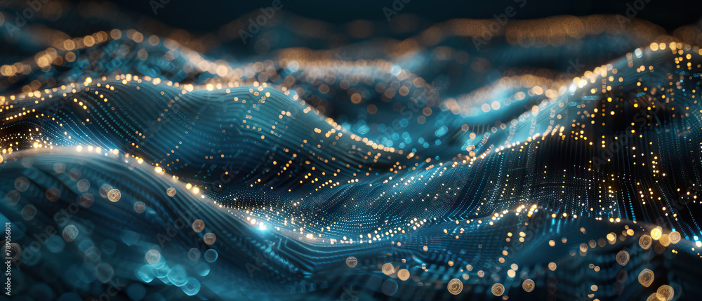 Business technology IT visual, topographic elevation LIDAR point cloud ...