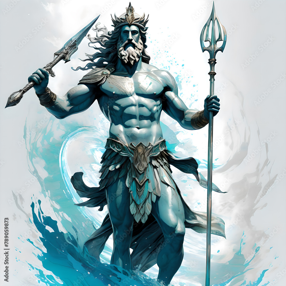 God of the seas and oceans Poseidon. Greek god who ruled the seas ...