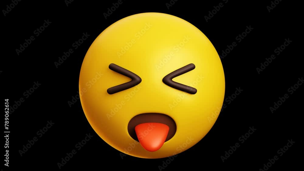 Mocking, taunting emoji, sticking tongue out, 3d emoticon animation ...