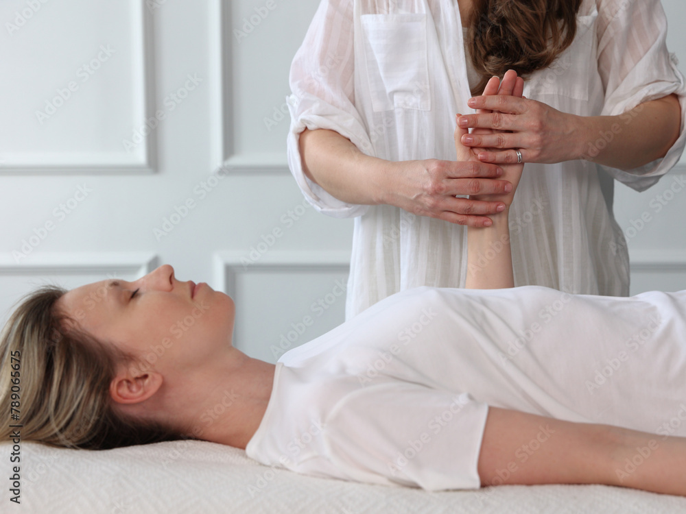 Somatic therapist and patient , Therapeutic touch concept. Nervous ...