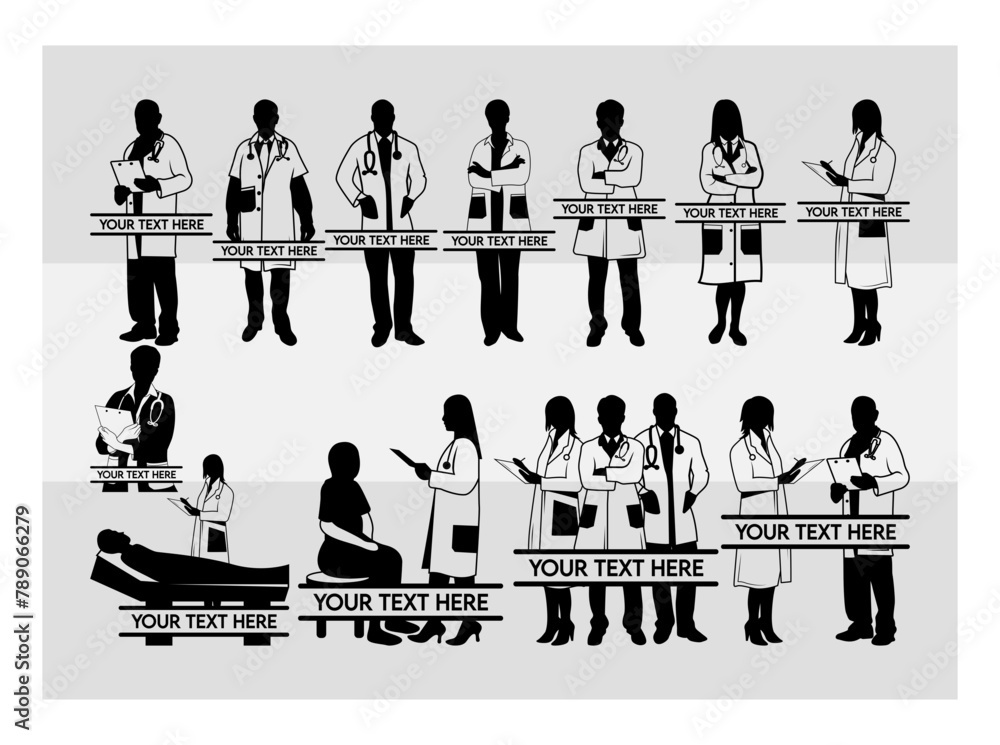 Doctor Split Monogram svg | Doctor | Doctor silhouette | Doctor Svg ...