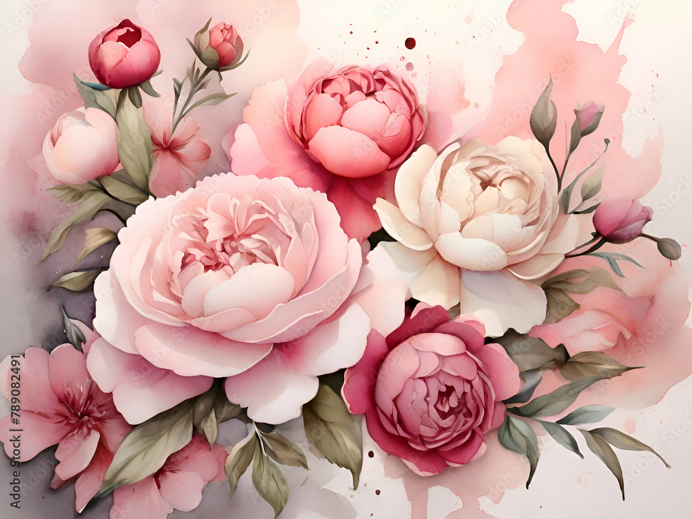 pink roses background. Editable art template, Poster flyer editable ...