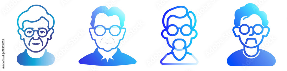 Senior Citizen clipart collection, symbol, logos, icons isolated on ...