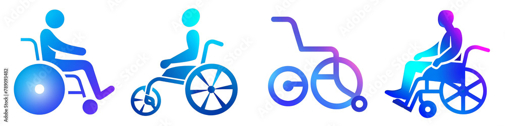 Disabled clipart collection, symbol, logos, icons isolated on ...