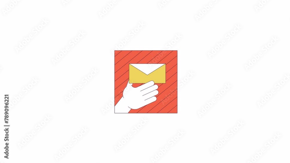 Vidéo Stock Placing and taking out letter line 2D character hand ...