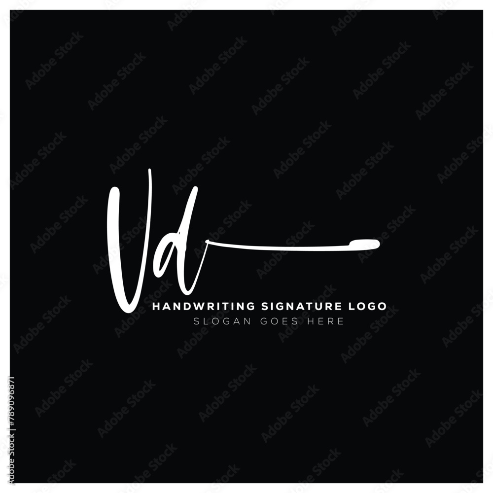 VD initials Handwriting signature logo. VD Hand drawn Calligraphy ...