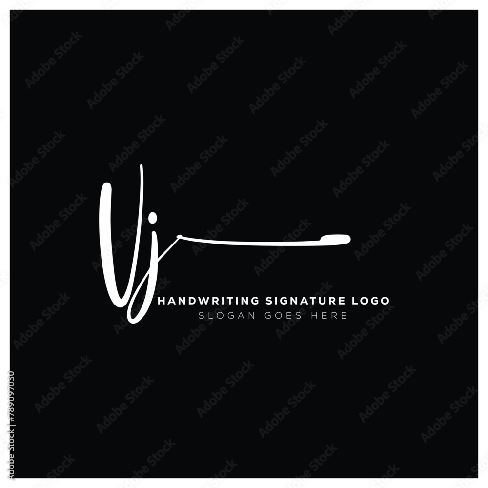 VJ initials Handwriting signature logo. VJ Hand drawn Calligraphy ...