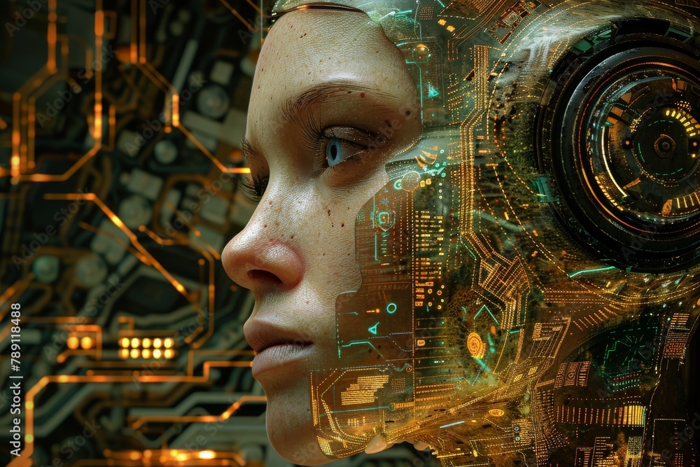 Intricate gold circuit board detail showcasing the sophisticated ...