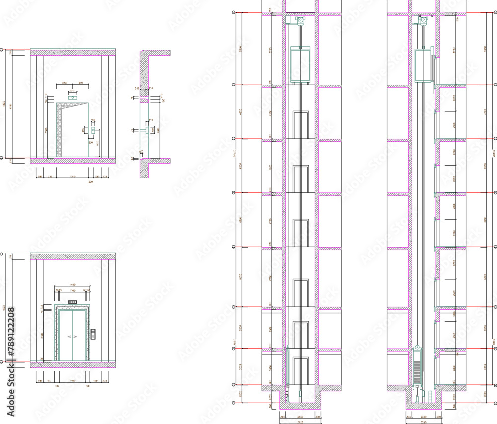 vector image of detailed architectural design of a multi-storey ...